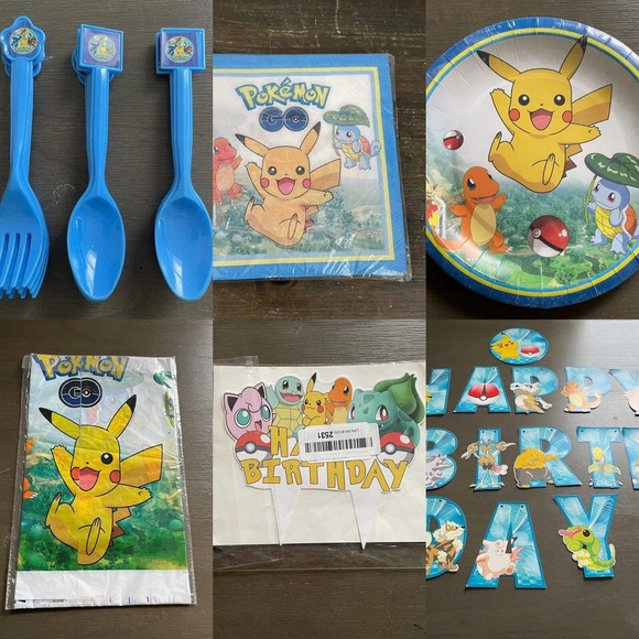 Unbranded | Other | Pokemon Party Bundle Napkins Plates Plasticware ...
